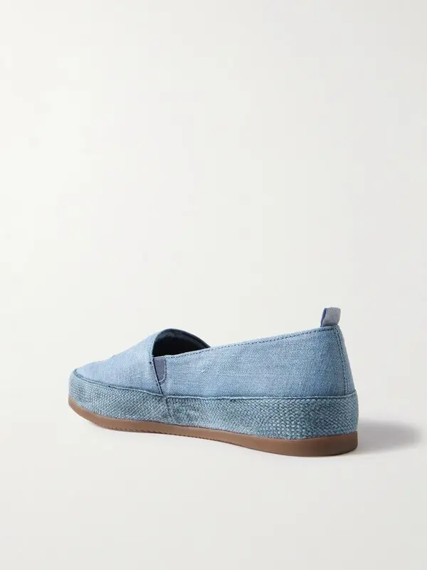 Mulo Garment-dyed Canvas Espadrilles - Blue