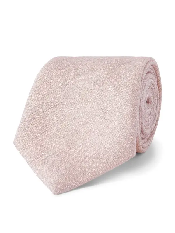 Mr P. 8.5cm Linen And Silk-blend Tie - Pink