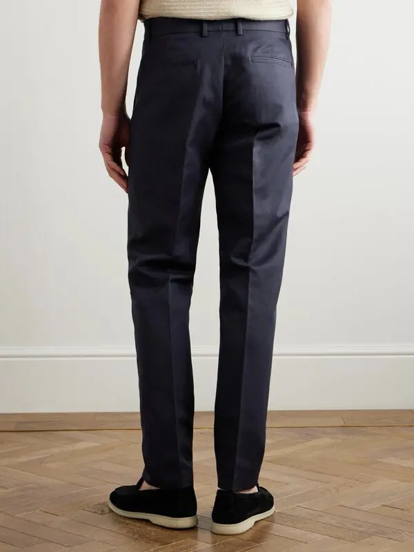 Loro Piana Cedric Tapered Cotton And Linen-blend Canvas Trousers