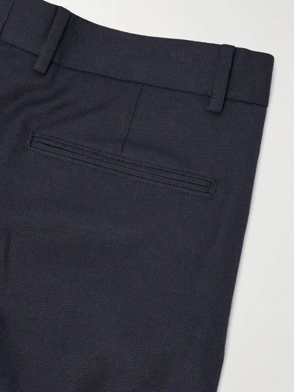Loro Piana Cedric Tapered Cotton And Linen-blend Canvas Trousers