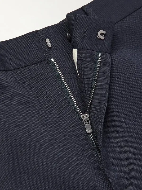 Loro Piana Cedric Tapered Cotton And Linen-blend Canvas Trousers