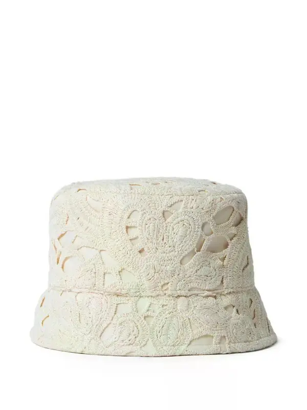 Moncler Broderie Anglaise Bucket Hat - White