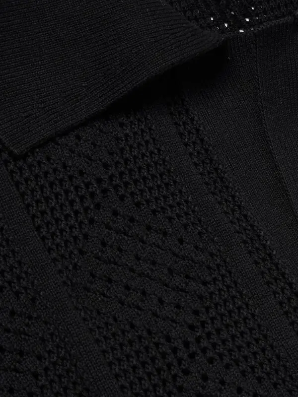 JIL SANDER Open-knit Cotton Polo Shirt