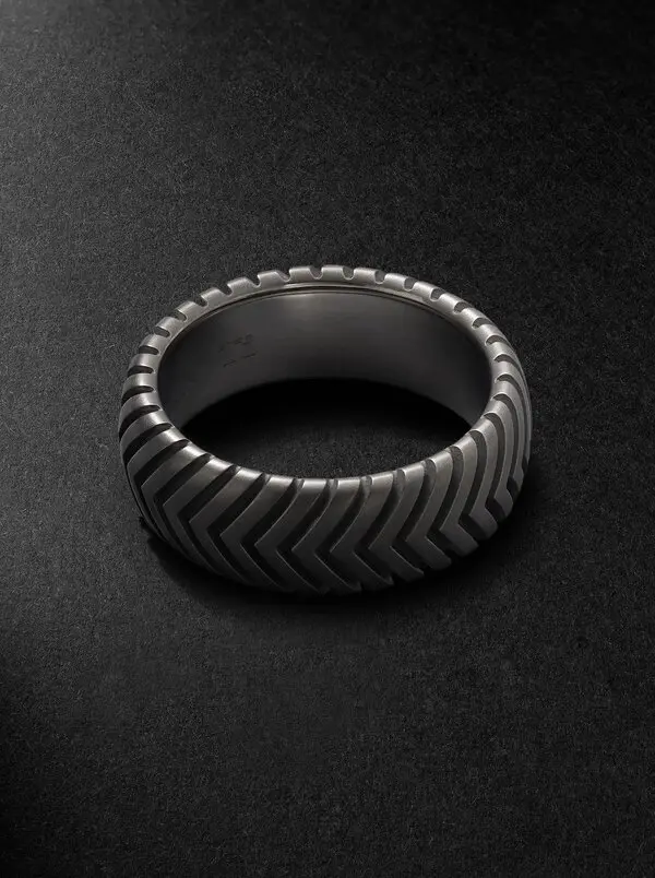 David Yurman Chevron Band Ring - Black