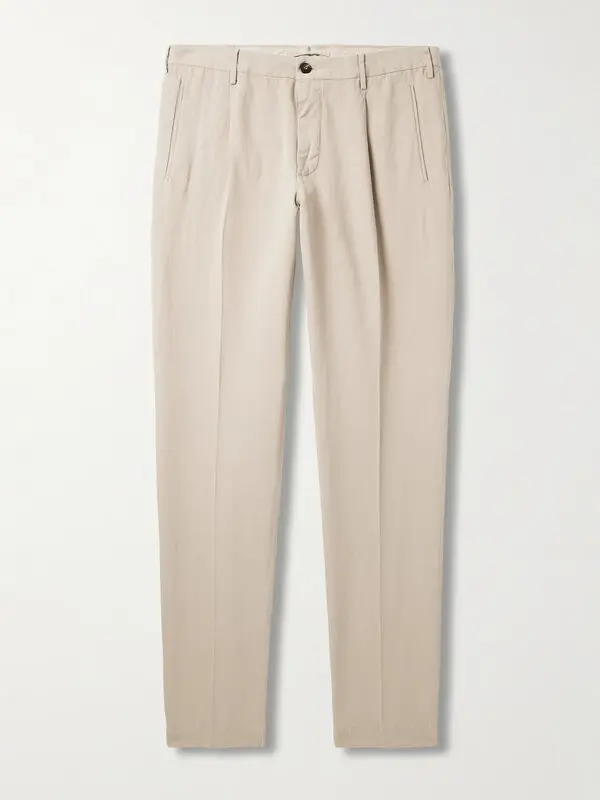 SLOWEAR Venezia 1951 Tapered Pleated Trousers - Neutrals