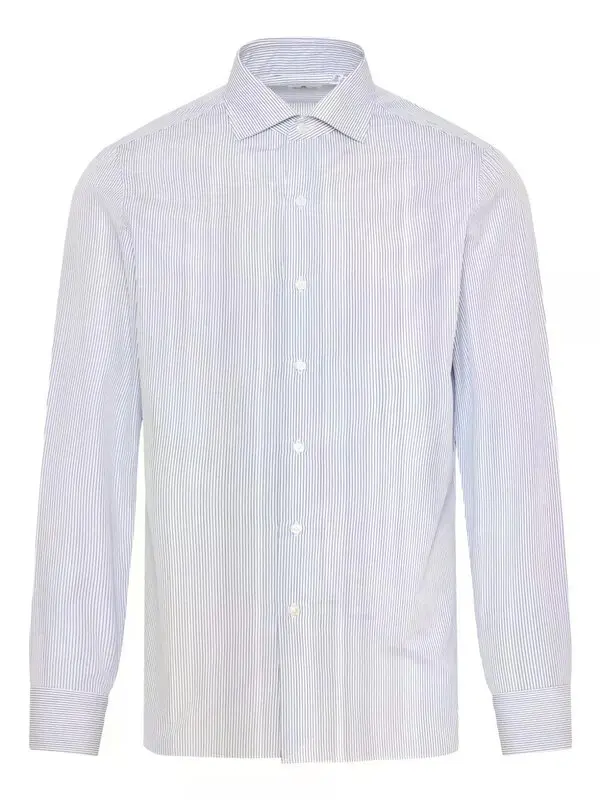 FINAMORE 1925 Poplin Shirt - Blue