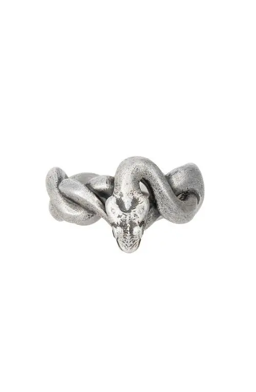 John Varvatos Black Diamond Snake Ring