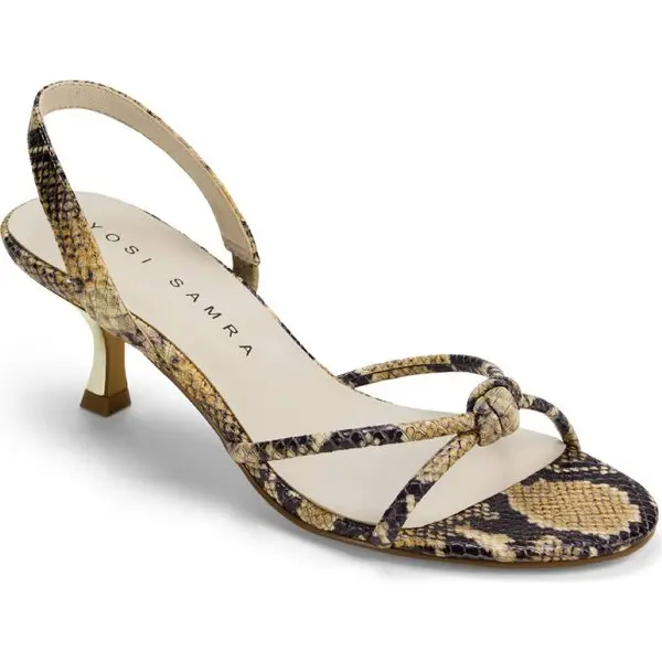 Yosi Samra Kaia Slingback Kitten Heel Sandal - Python