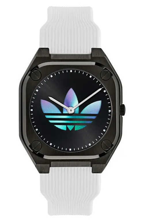 Adidas City Tech Silicone Strap Watch - White