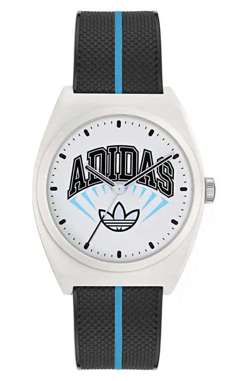 Adidas Ao Street Project 2 Logo Graphic Resin Strap Watch - Black