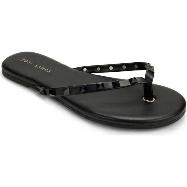 Yosi Samra Rivington Studded Flip Flop - Black