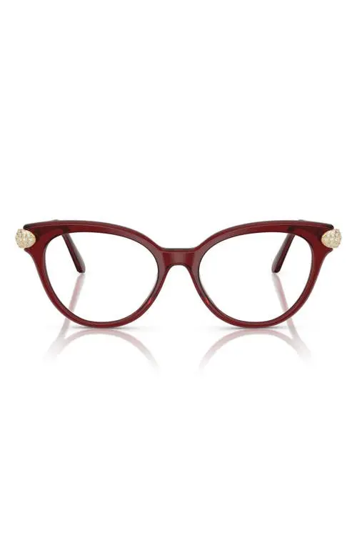 SWAROVSKI 53mm Phantos Optical Glasses - Tranparent Burgundy/ Demo Lens