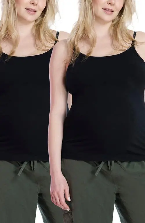 Motherhood Maternity 2-pack Clip Down Nursing Tank Tops - Black