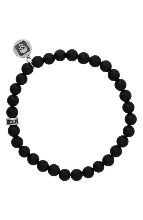 John Varvatos Artisan Onyx Bead Bracelet - Silver/black