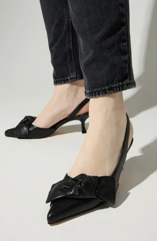 Yosi Samra Kaleigh Slingback Kitten Heel Pumps - Black
