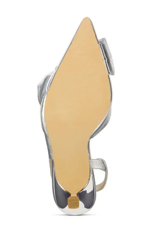 Yosi Samra Kaleigh Slingback Kitten Heel Pumps - Silver