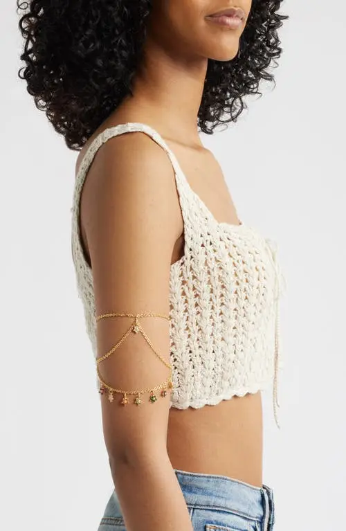VIDAKUSH Twinkle Flower Arm Chain - Gold/ Multi
