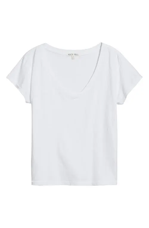 ALEX MILL V-neck Cotton T-shirt - White