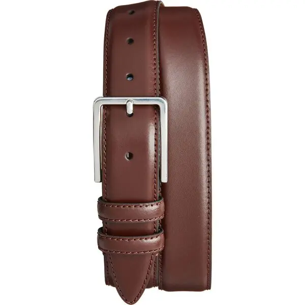 Nordstrom Travis Leather Belt - Dark Brown