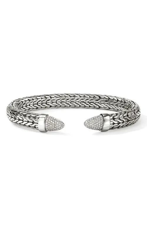 John Hardy Spear 50 Diamond Cuff Bracelet - Silver White Diamond .77ct