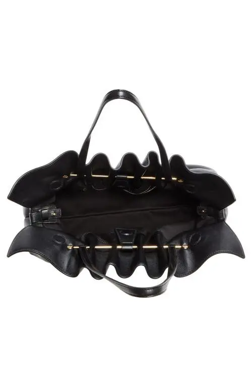 FERRAGAMO Medium Gancio Piercing Soft Leather Shoulder Bag - Nero