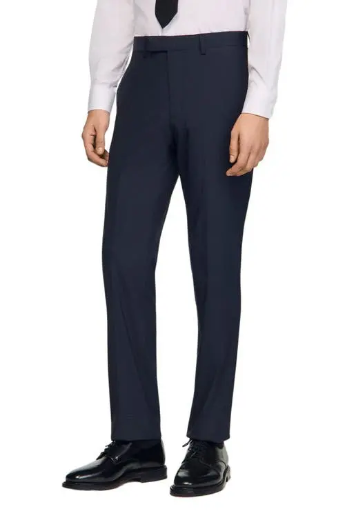 Sandro Wool Suit Trousers - Navy Blue