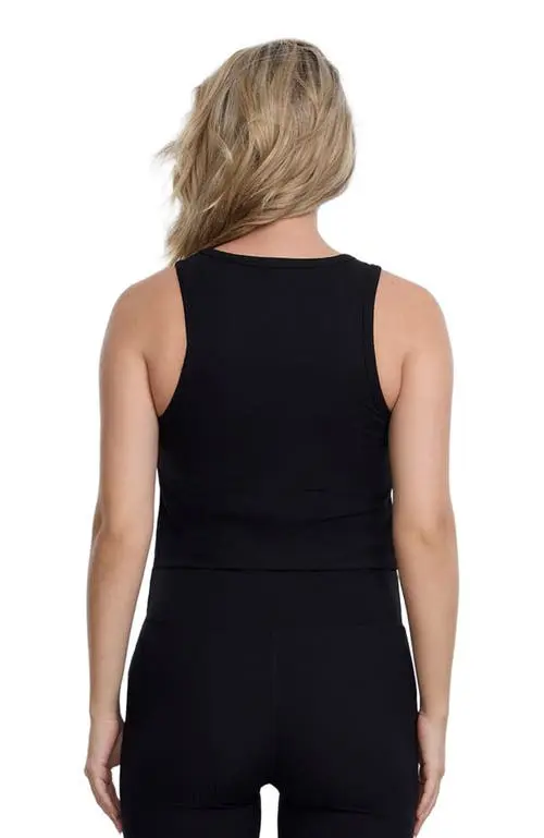 Motherhood Maternity Crew Neck Racerback Cropped Maternity Tank - Black