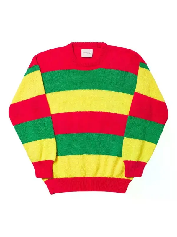 NICHOLAS DALEY Striped Crewneck Sweatshirt - Red