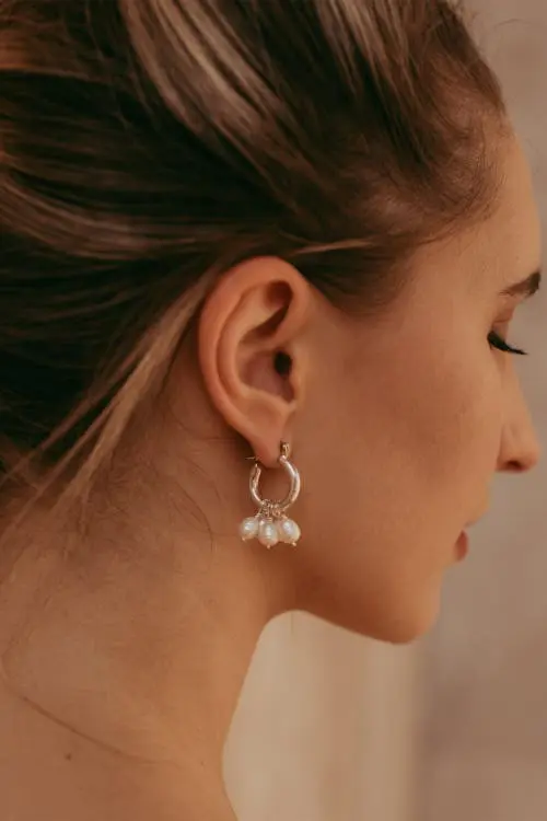 FREYA ROSE Mini Hoop Earrings With Detachable Pearls