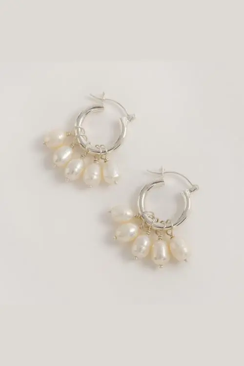 FREYA ROSE Mini Hoop Earrings With Detachable Pearls