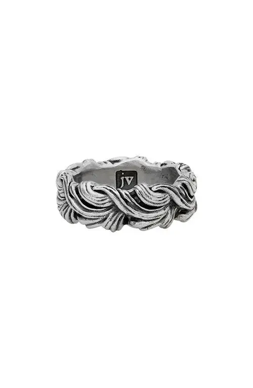 John Varvatos Carved Sterling Band Ring - Silver