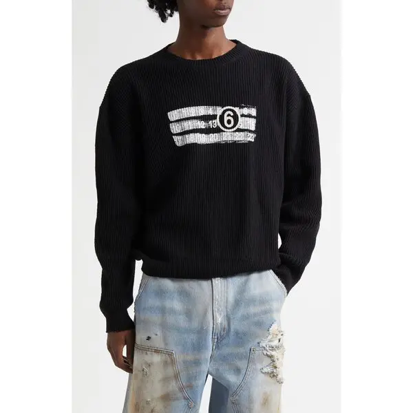 MAISON MARGIELA Numeric Motif Ribbed Sweater