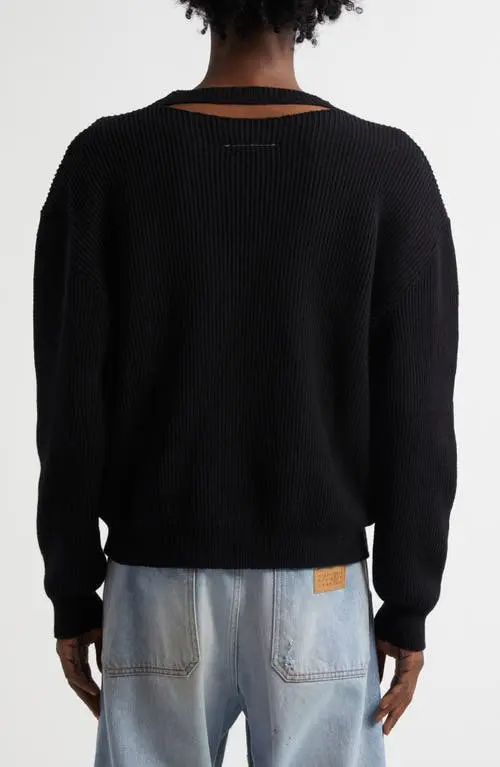 MAISON MARGIELA Numeric Motif Ribbed Sweater