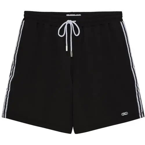 LE CLUB 4-way Stretch Swim Trunks - Solid Black