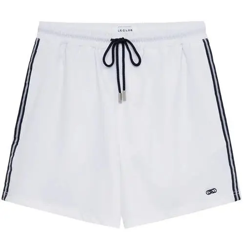 LE CLUB 4-way Stretch Swim Trunks - White