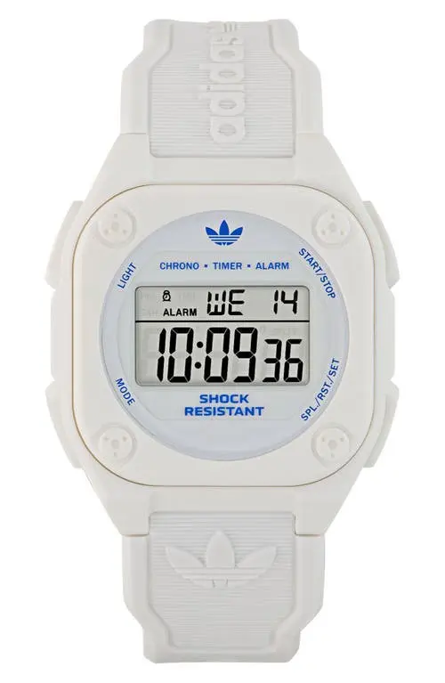 Adidas City Tech 4 Silicone Strap Watch - White