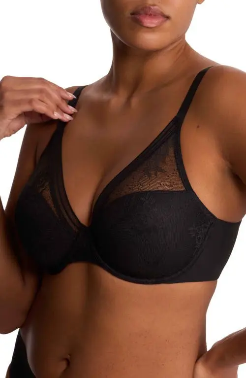 Natori Love Lace Back Smoothing Plunge T-shirt Bra - Black