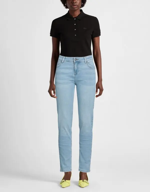 John Richmond Skinny Jeans With Leather Trims