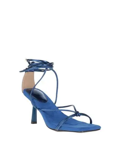 Menbur Metallic Strappy Sandals With Ties At Ankle