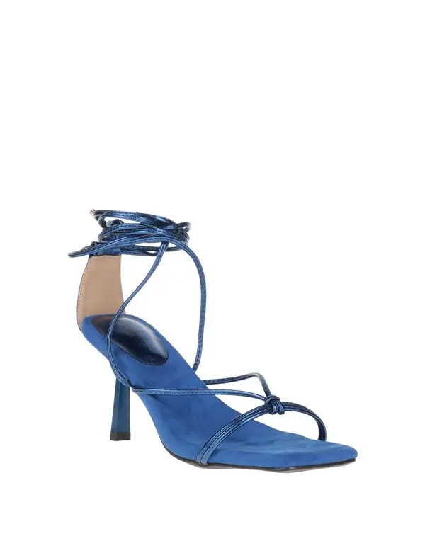 Menbur Metallic Strappy Sandals With Ties At Ankle