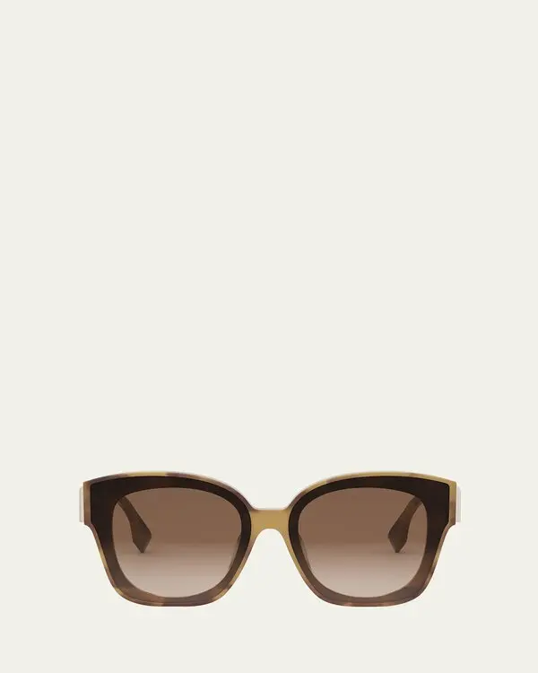 Fendi First Square Frame Sunglasses - Blonde Havana