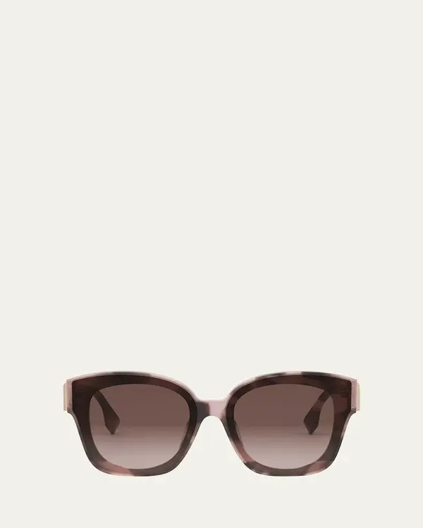 Fendi First Square Frame Sunglasses - Colored Havana