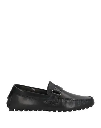 Canali Leather Driving Loafers - Black