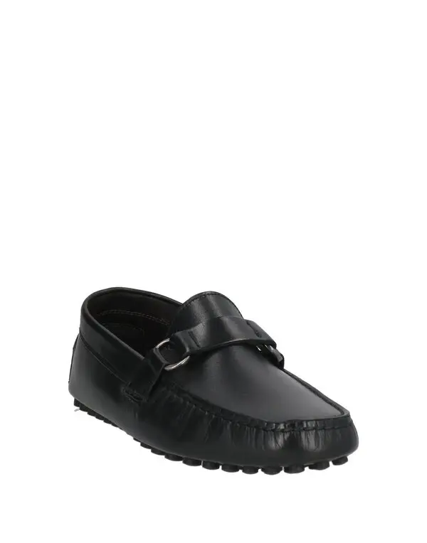 Canali Leather Driving Loafers - Black