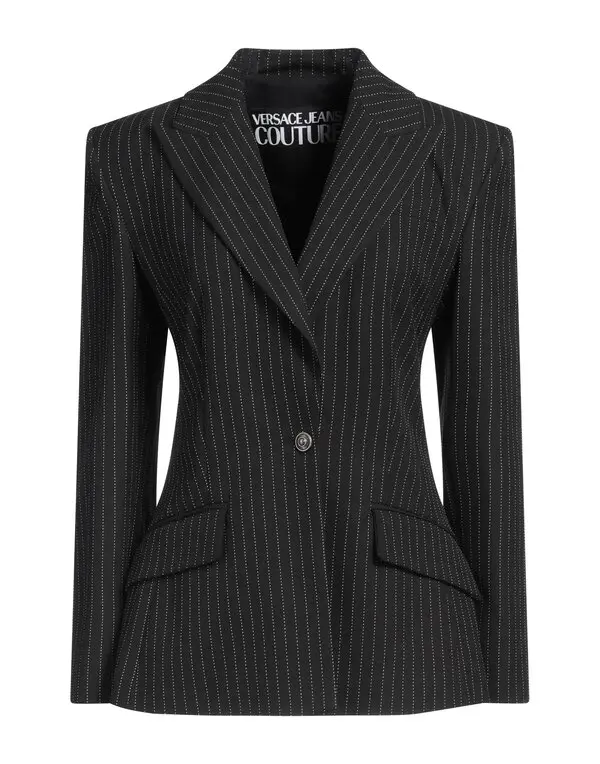 Versace Single-breasted Pinstriped Blazer