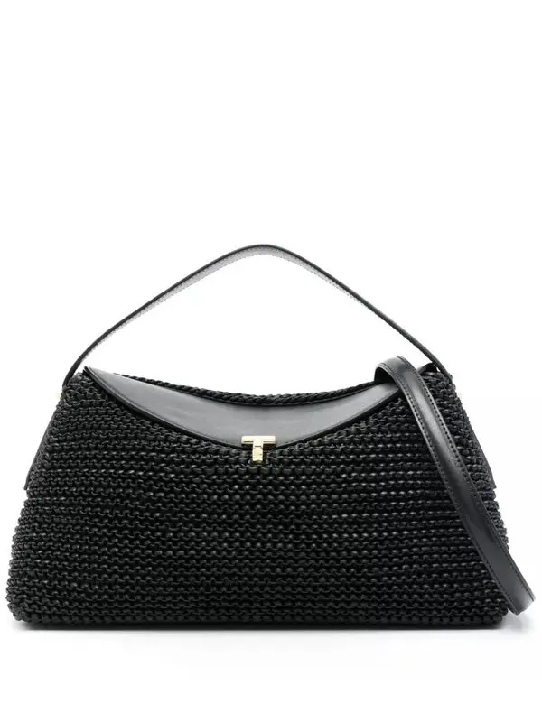 TOTEME T-lock Woven Tote Bag - Black