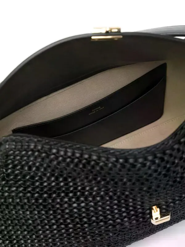 TOTEME T-lock Woven Tote Bag - Black