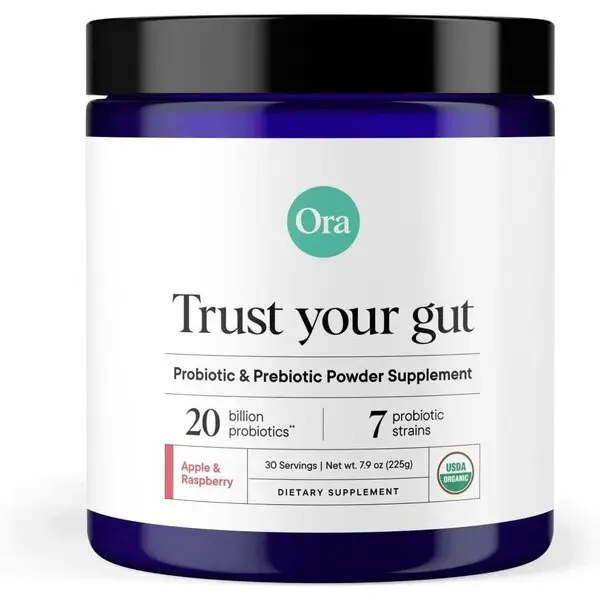 ORA ORGANIC Trust Your Gut Probiotic Powder Apple Raspberry 225 Grams - One-color