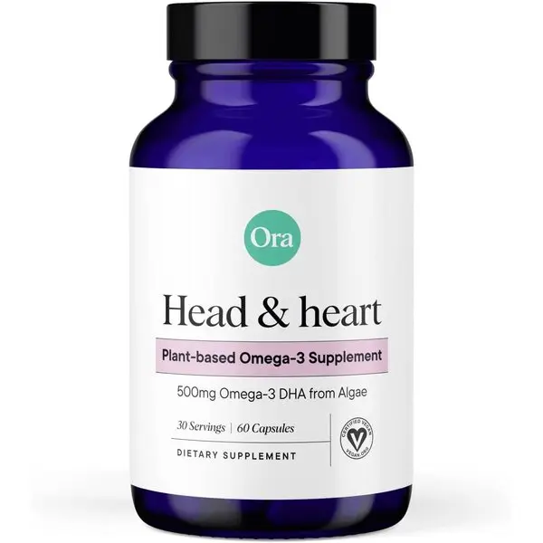ORA ORGANIC Head And Heart: Plant-based Omega-3 Supplement 60 Capsules - One-color