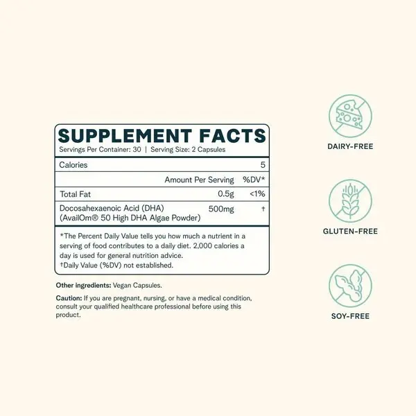 ORA ORGANIC Head And Heart: Plant-based Omega-3 Supplement 60 Capsules
